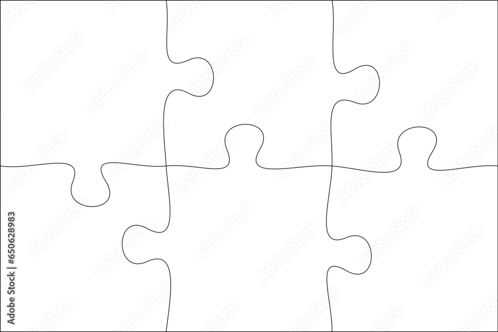 Jigsaw puzzle blank template or cutting guidelines of transparent ...