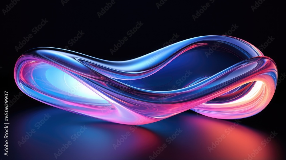 Futuristic stylish iridescent rainbow sculpture made of reflective ...