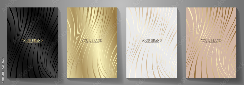 Black and gold elegant cover design set. Modern Luxury vector art ...