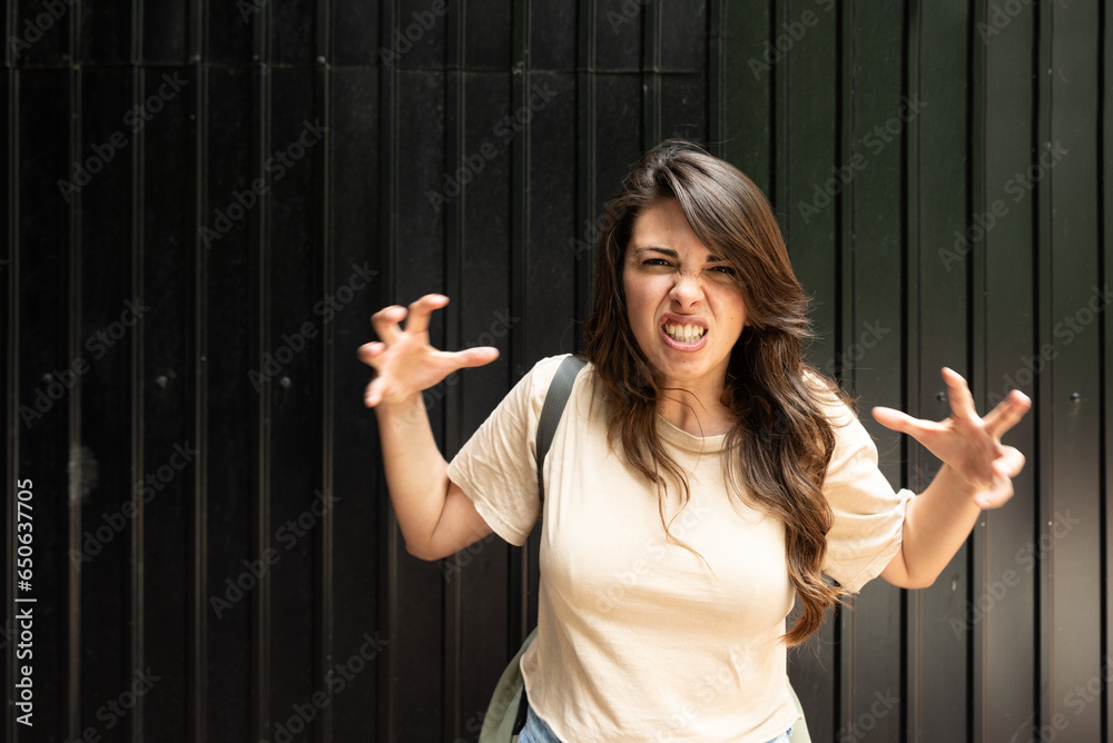 Beautiful young confident strong independent woman standing and posing ...