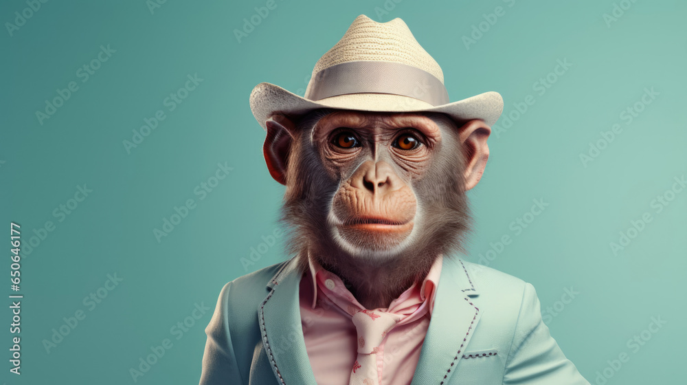 Fancy Monkey, advertising photography, Pastel color palette background ...