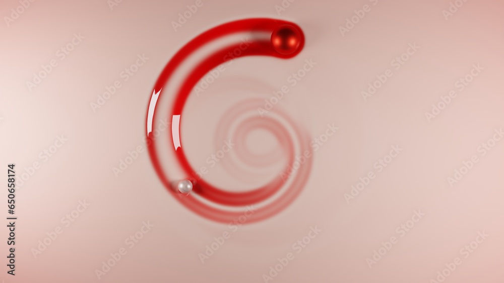 3d rendering. The surface on which the balls are in motion. The spheres ...