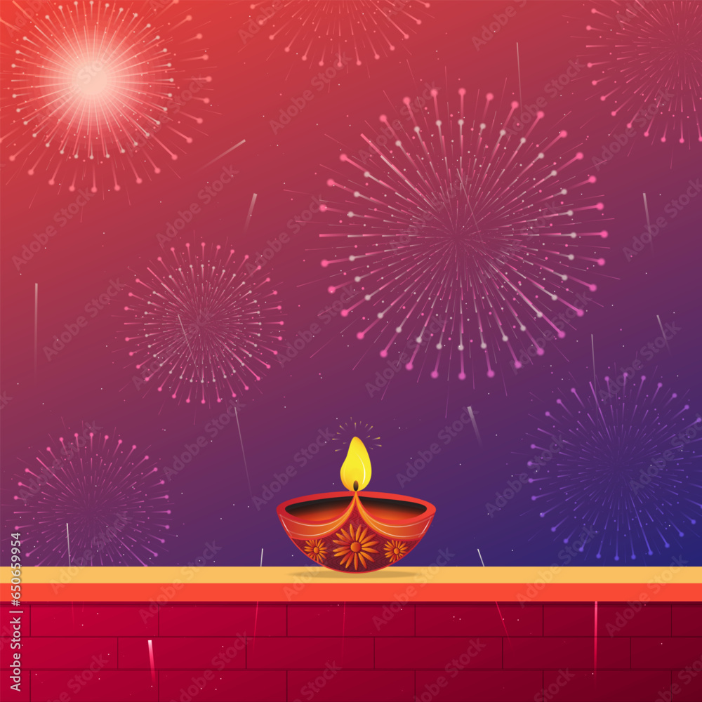 Happy Diwali background. Indian festival Diwali background with diya ...