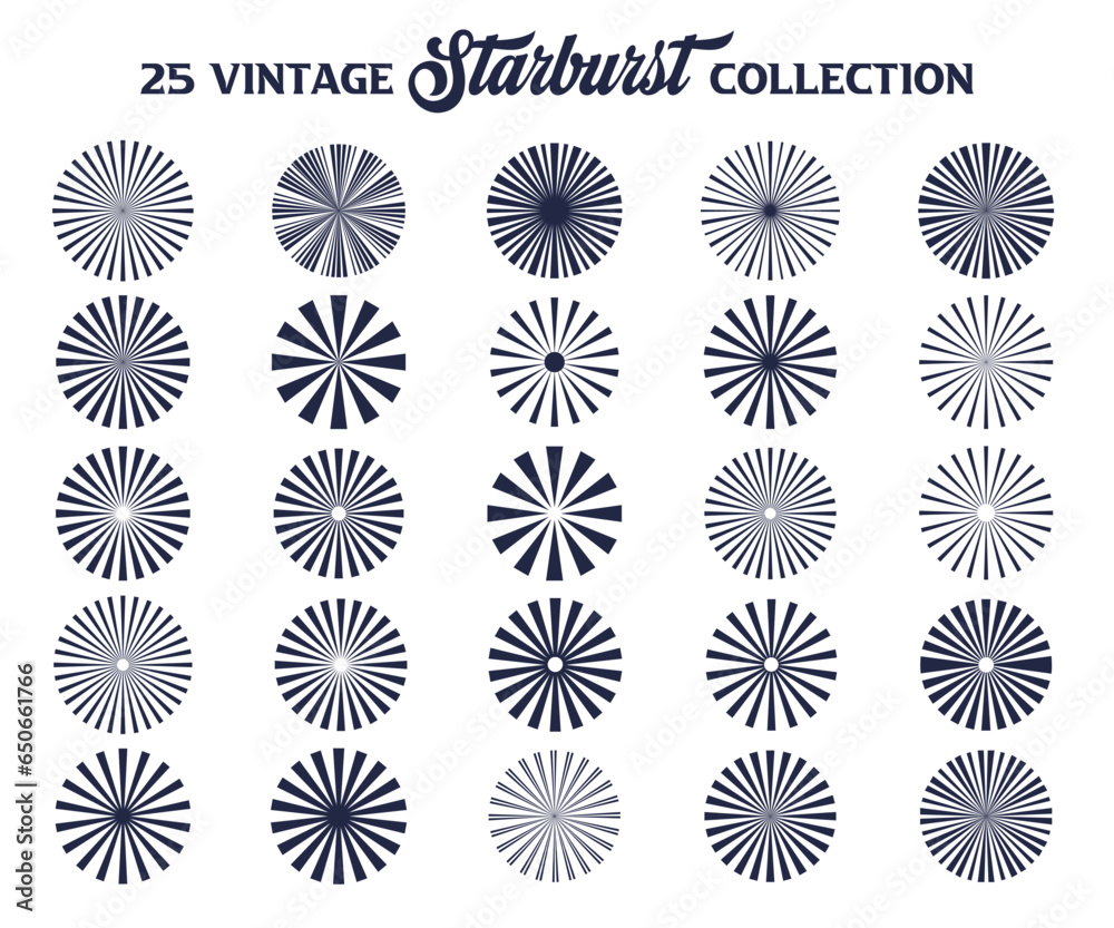 Sunburst element. Radial stripes background. Sunburst icon collection ...