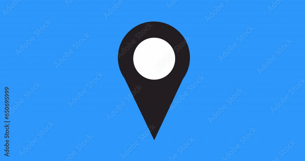 Location marker 2D animation in 4K Alpha channel. Pinpointer marked on ...