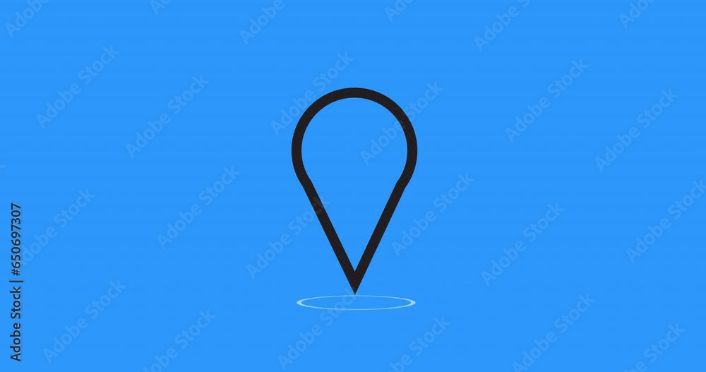 Location marker 2D animation in 4K Alpha channel. Pinpointer marked on ...