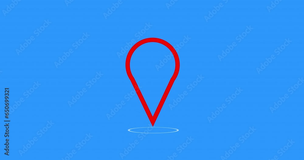 Location marker 2D animation in 4K Alpha channel. Pinpointer marked on ...