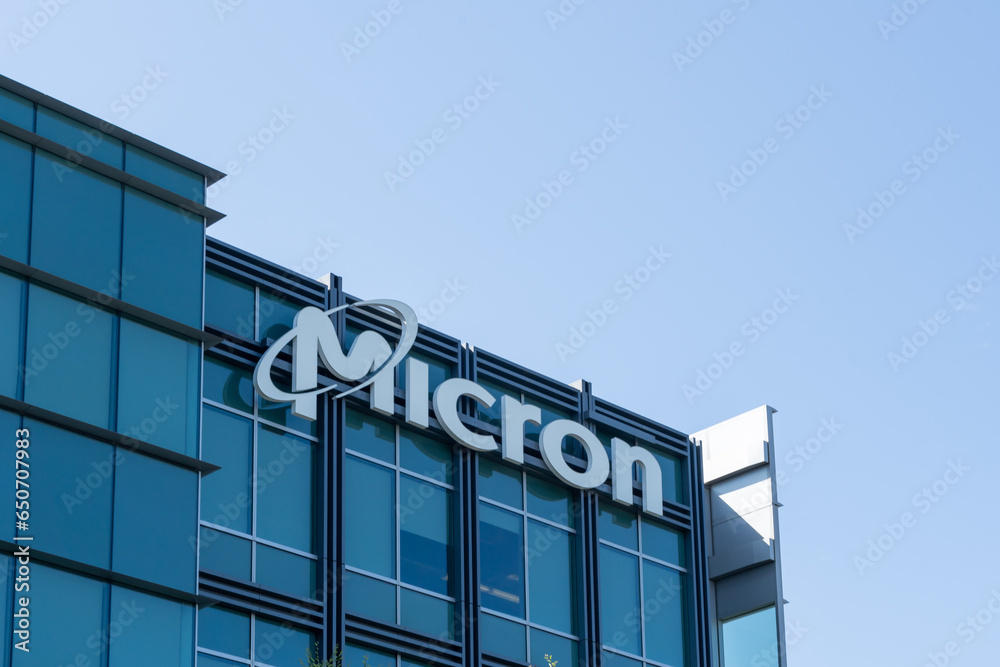 Micron sign on its office building in San Jose, California, USA - June ...