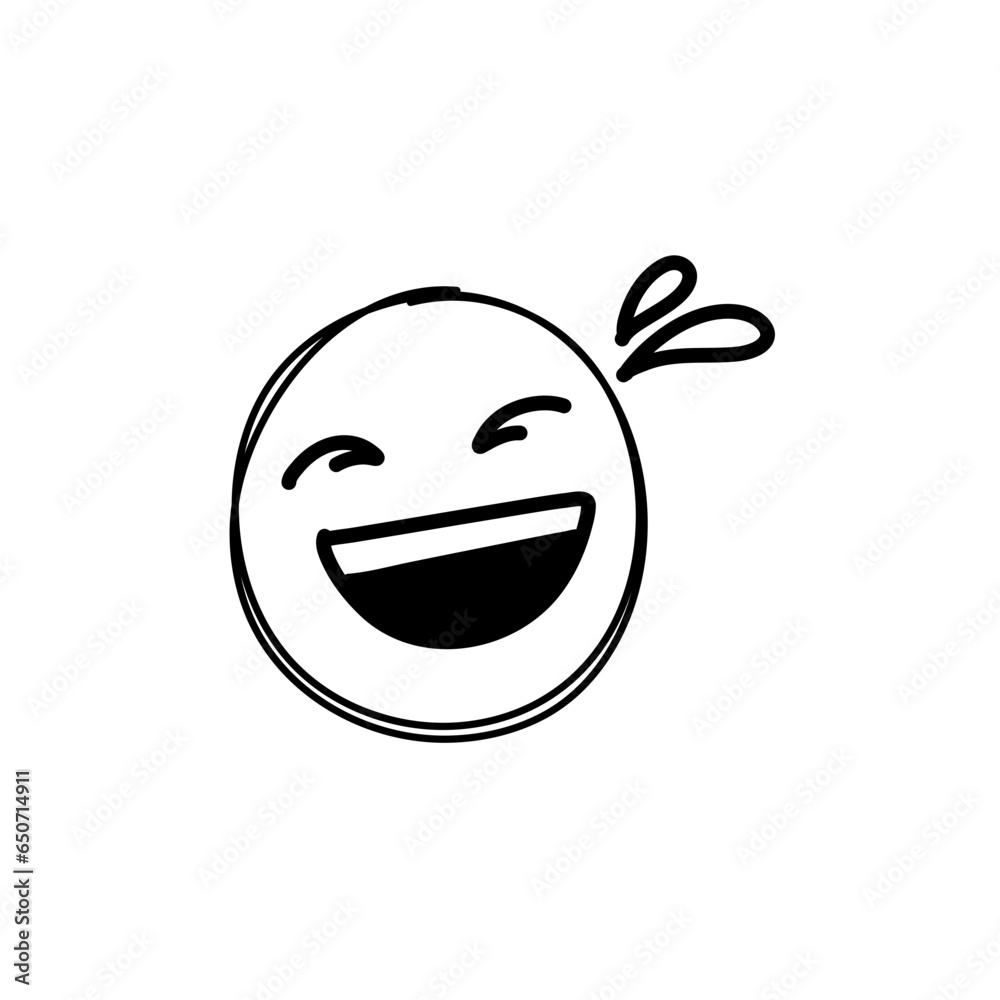 Doodle Emoji face icon. Hand drawn sketch style. Stock Vector | Adobe Stock