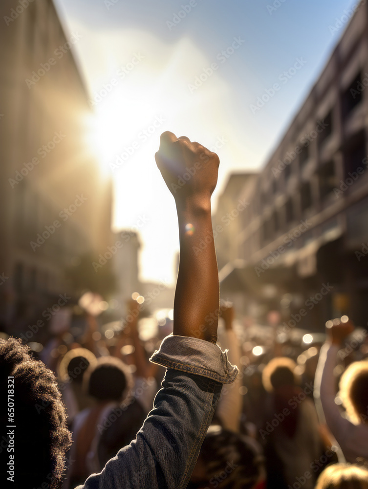 African American people in a crowd fighting and protesting in the ...