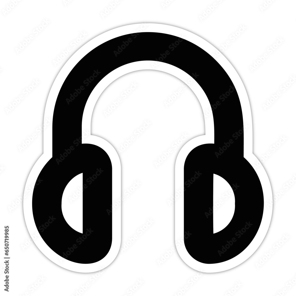 picto logo icones et symbole casque audio ecouteur gras relief Stock ...