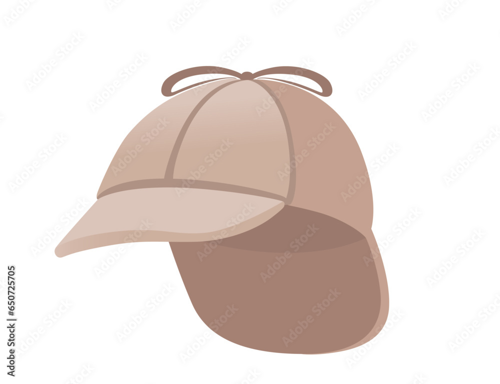 England style detective hat vector illustration isolated on white ...
