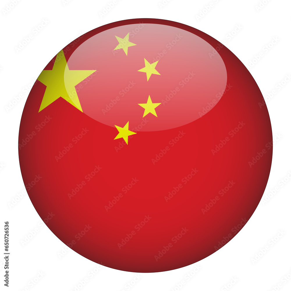 China flag circle 3d transparent png. China round flag icon Stock ...