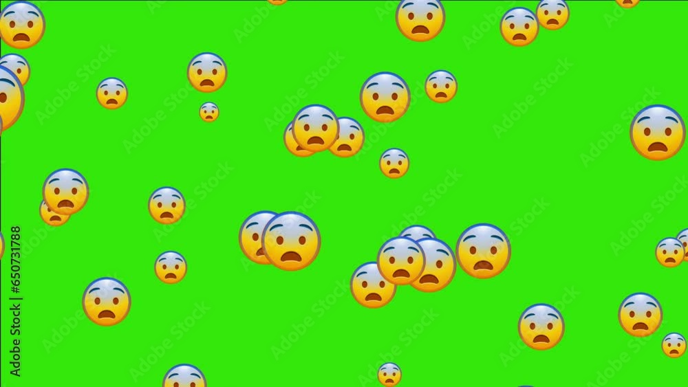 Screaming in fear emoji. Horror and fright emoticon. Face with blue ...