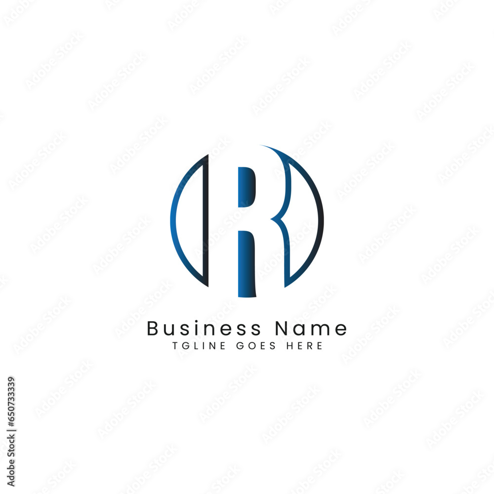 Letter R logo, Round shape symbol, Digital, Technology, Media, Cutout ...