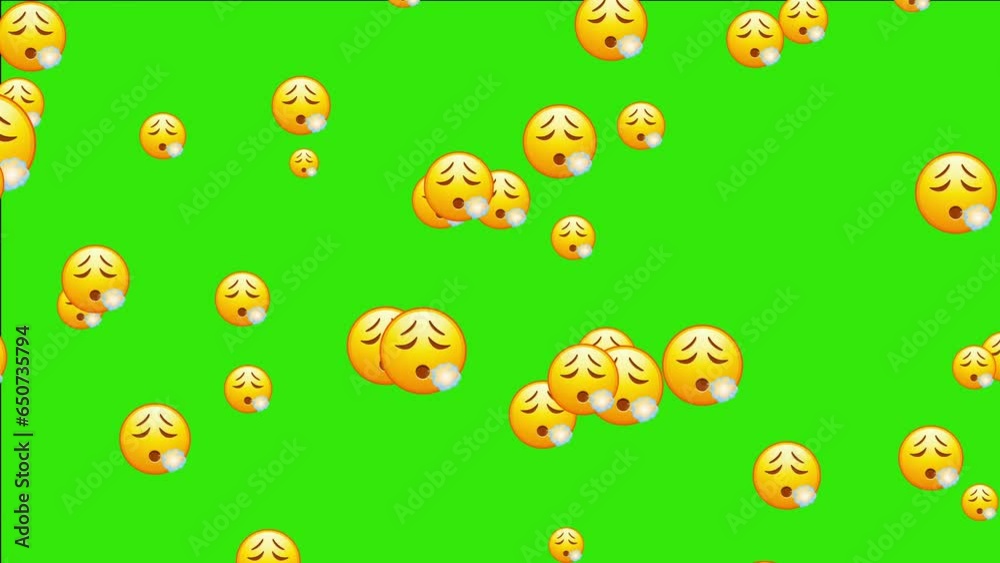 Single emoji icon. Fun icon. Emoticon.Emoji exhaling steam. Animated ...
