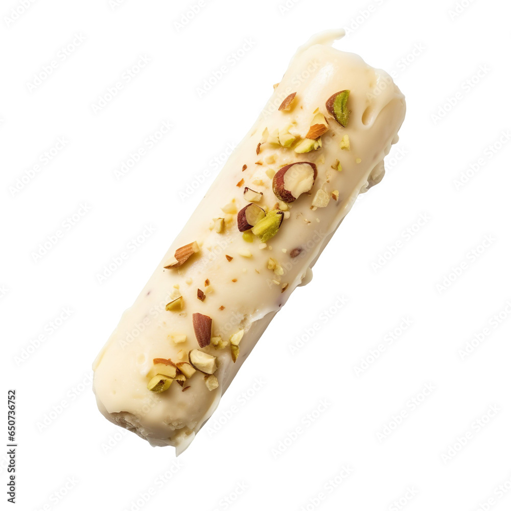top view of indian food Kulfi isolated on a transparent white ...
