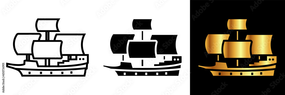 Mayflower Ship Icon, an icon representing the Mayflower ship, a ...