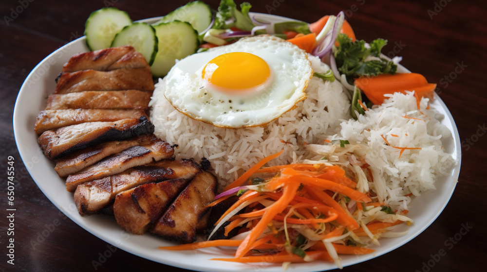 Com Tam A popular Vietnamese broken rice dish - This delicious plate of ...