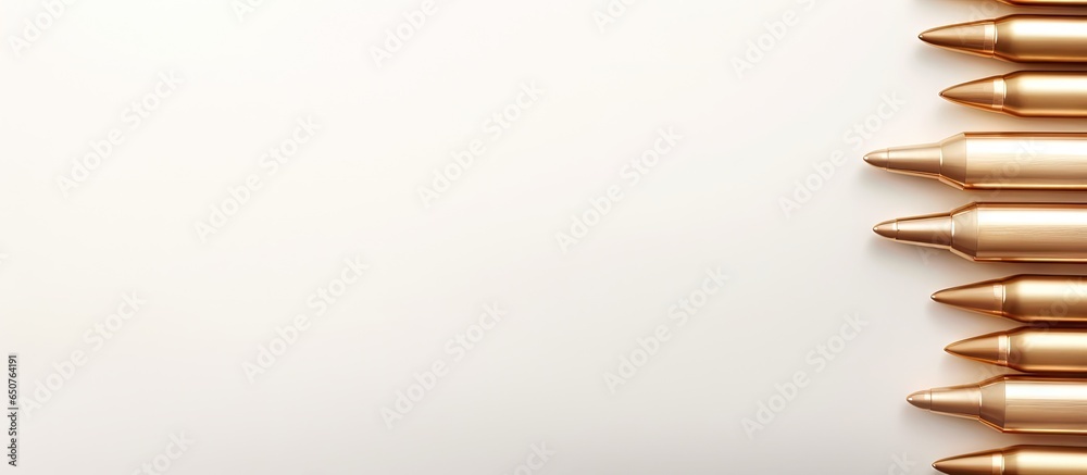 Projectile fired from a firearm isolated pastel background Copy space ...