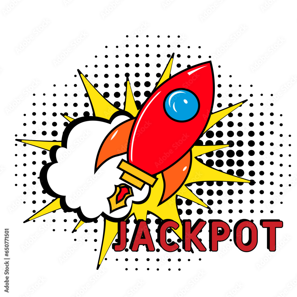 Jackpot in comic pop art style. Comic book explosion with text Jackpot ...