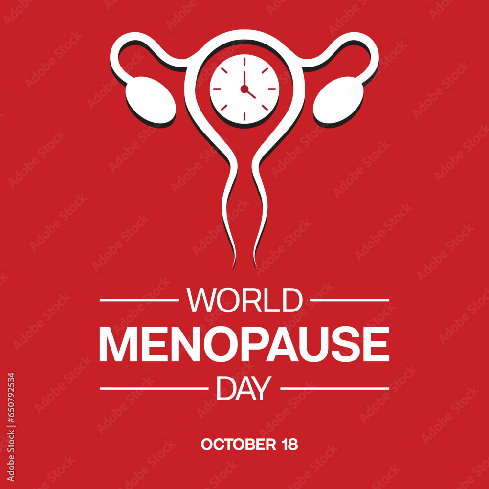 World Menopause Day design with uterus symbol on red background. Vector ...