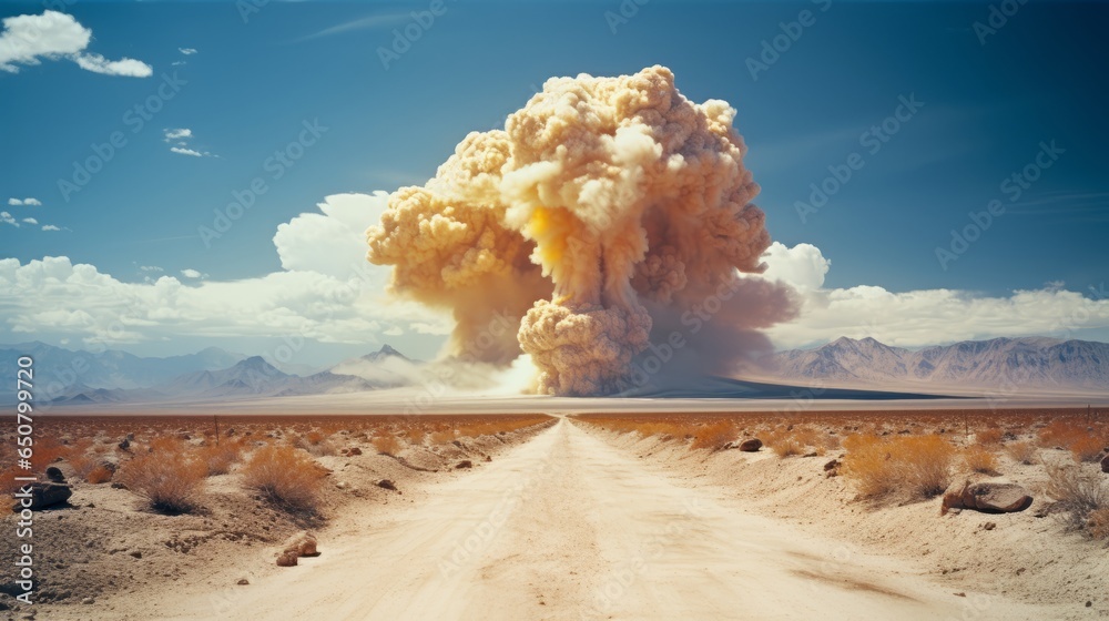 Radioactive pollution from a nuclear test site Stock Illustration ...