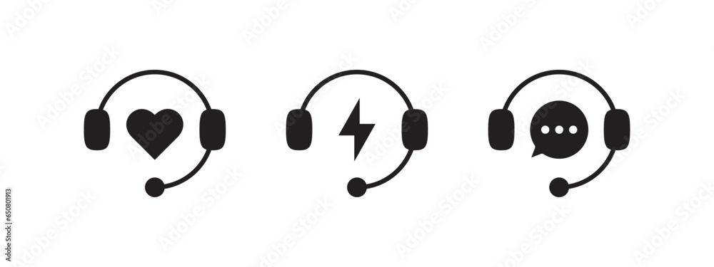 Support service icons. Information service. Customer service. Vector ...