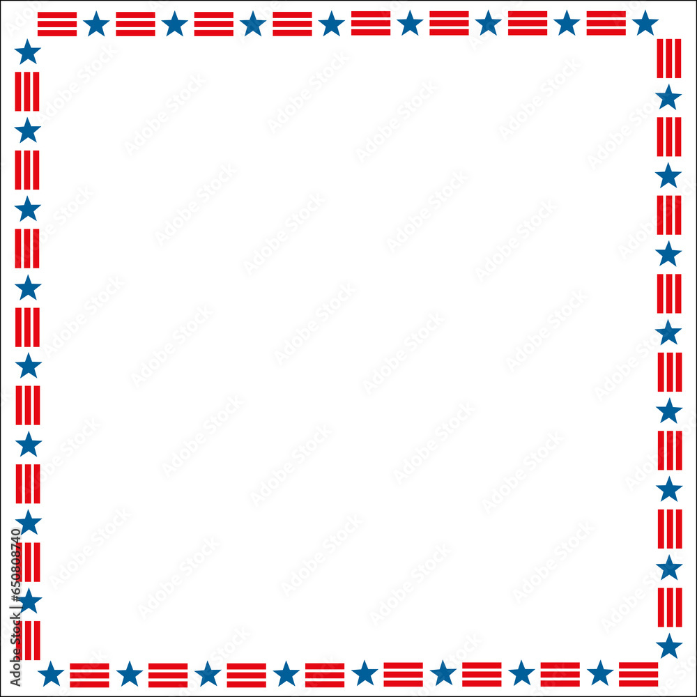 American flag symbols patriotic border frame with copy space for your ...