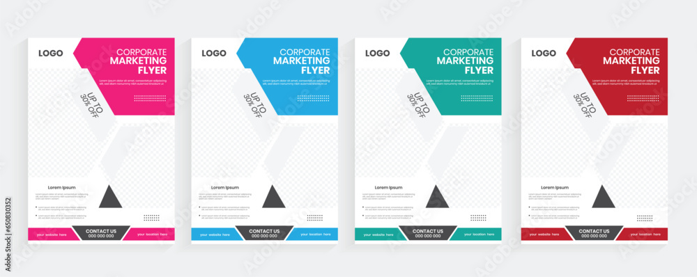 A4 size corporate business marketing flier vector design, Multipurpose ...