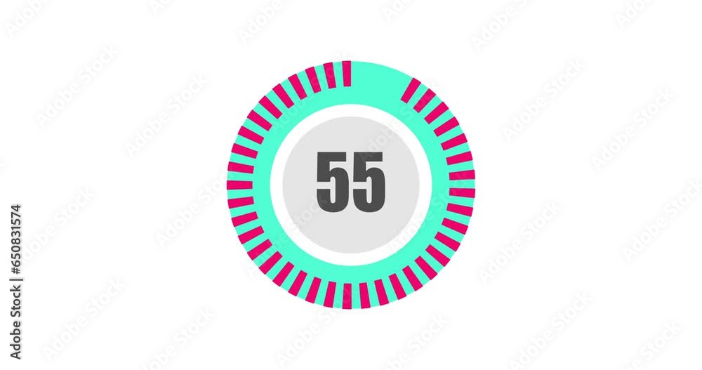 Countdown Timer From 60 To 0 Seconds Realtime Modern Flat Design Of