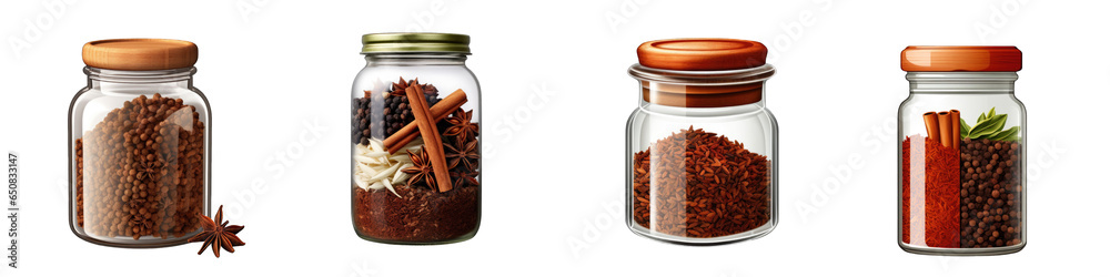 Spice Jar clipart collection, vector, icons isolated on transparent ...