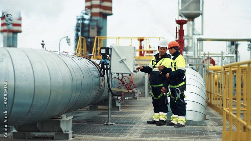 Man engineer supervisor examining energy control installation panel at ...