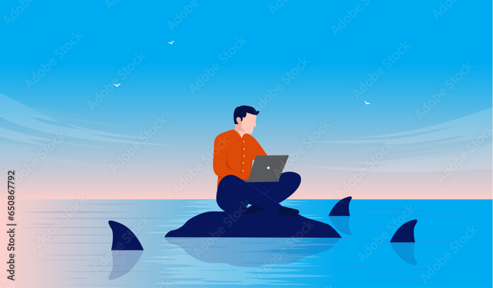 Vettoriale Stock Internet surfing danger concept - Vector illustration ...