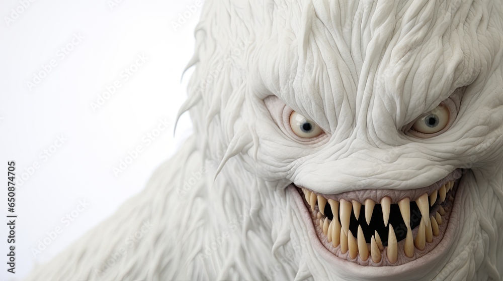 The muzzle of an evil fanged beast from horror films. Alien predatory ...