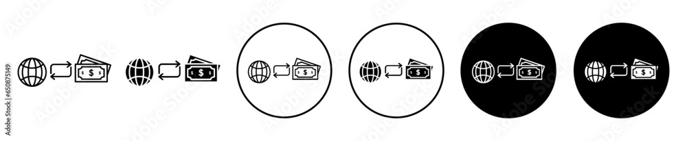 wire transfer icon. International money transfer through quick wire ...