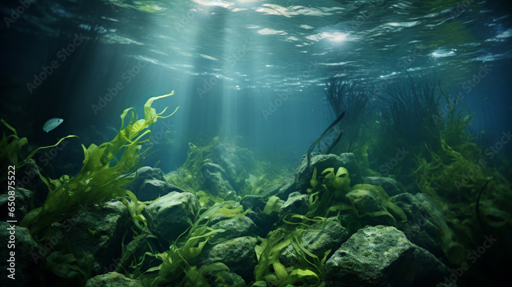Seaweed, super realistic noiseless underwater nature. ai generative ...
