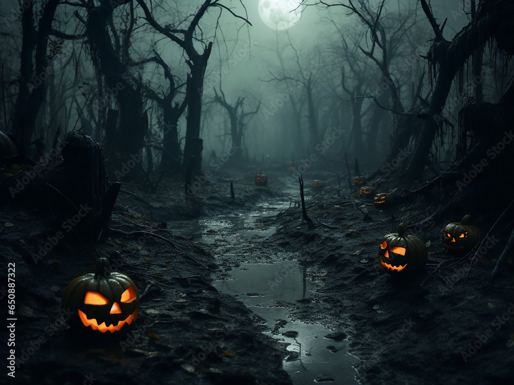 Cursed Halloween swamp, a cursed Halloween art. AI Generation. Stock ...