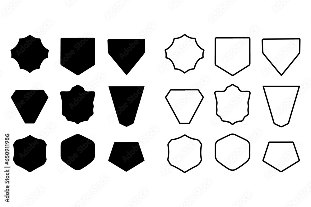 Shield Shape Protection Illustrated: Police Badge Shape with Vector ...