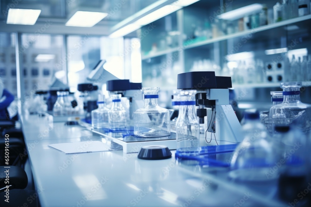 Moving to the laboratory area, we can observe scientists and ...