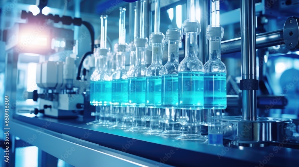 A focused image of a highpressure liquid chromatography HPLC system ...