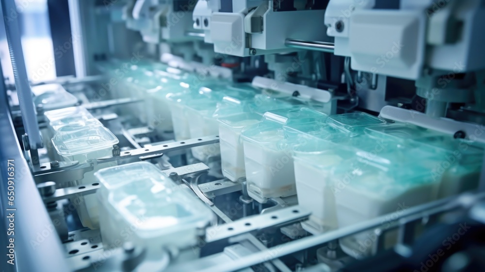 An automated robotic arm carefully placing detergent pods into ...