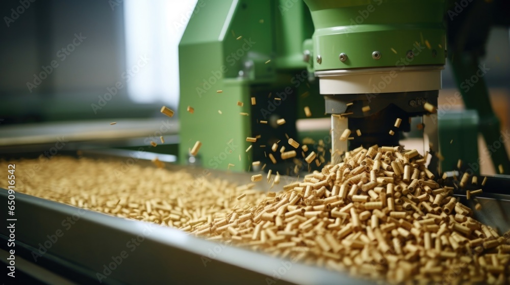An automated robotic arm carefully transports biofuel pellets from one ...