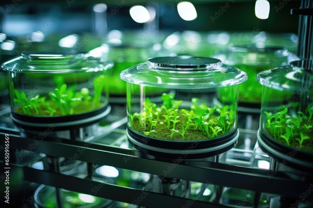 Detailed shot of an innovative nutrient delivery system, dispersing ...