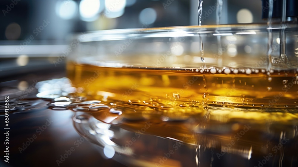 Zooming in on one of the tanks, the closeup image captures a continuous ...