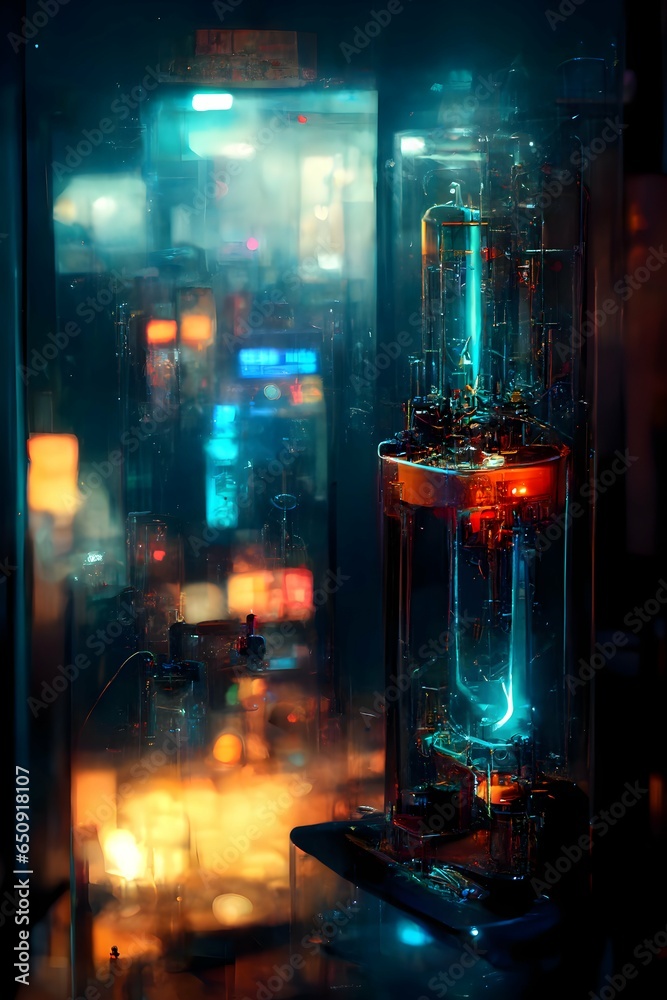 quantum computer quantum cyberpunk Unreal Engine 5 Ultra Realistic ...