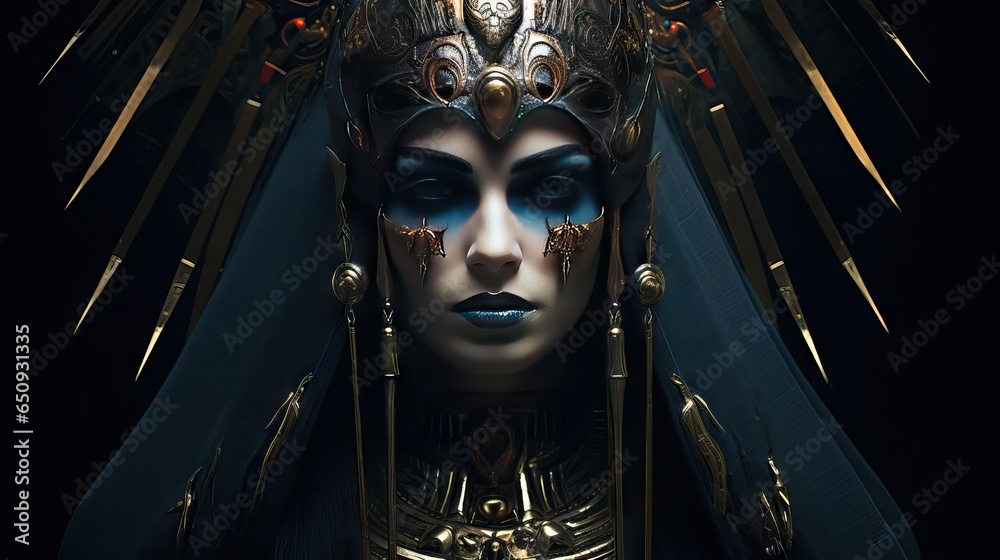 A compelling portrayal of the Egyptian goddess Isis, renowned for her ...