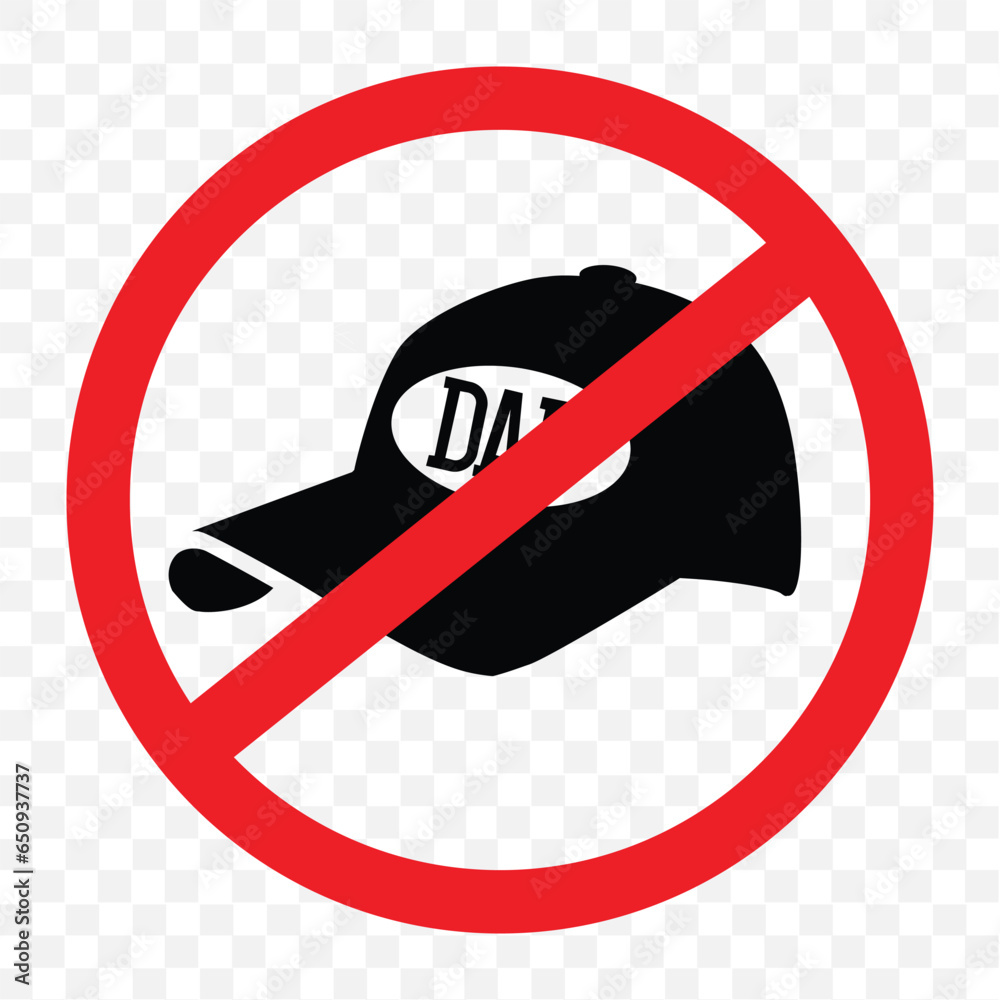 No hat prohibition sign transparent grid background Stock Vector ...