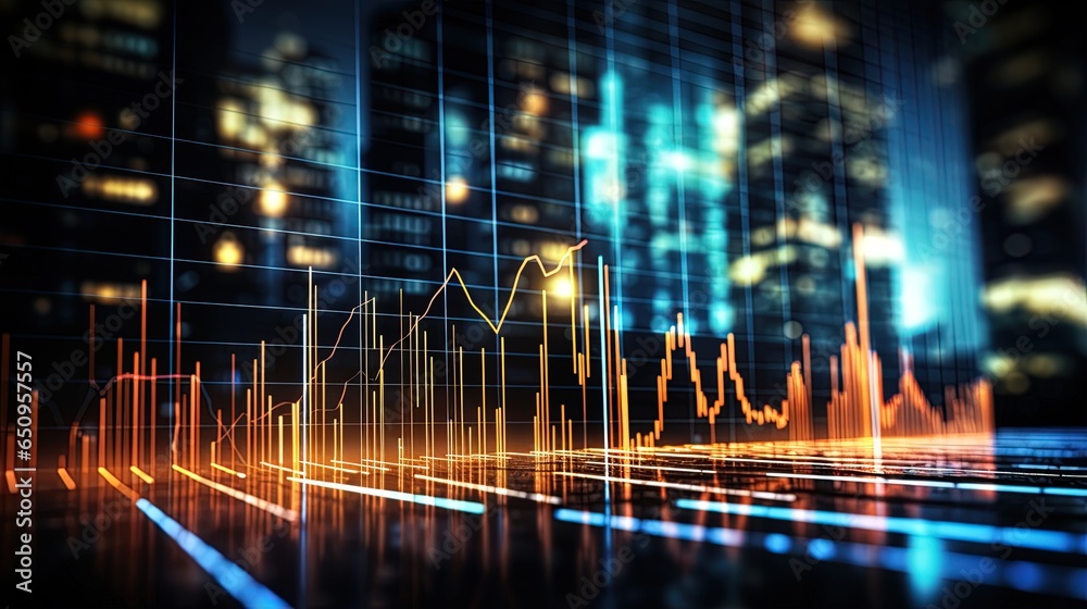 Business graph or chart stock market or forex trading graph in graphic ...