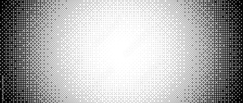 Pixelated radial gradient texture. Black and white bitmap dither ...